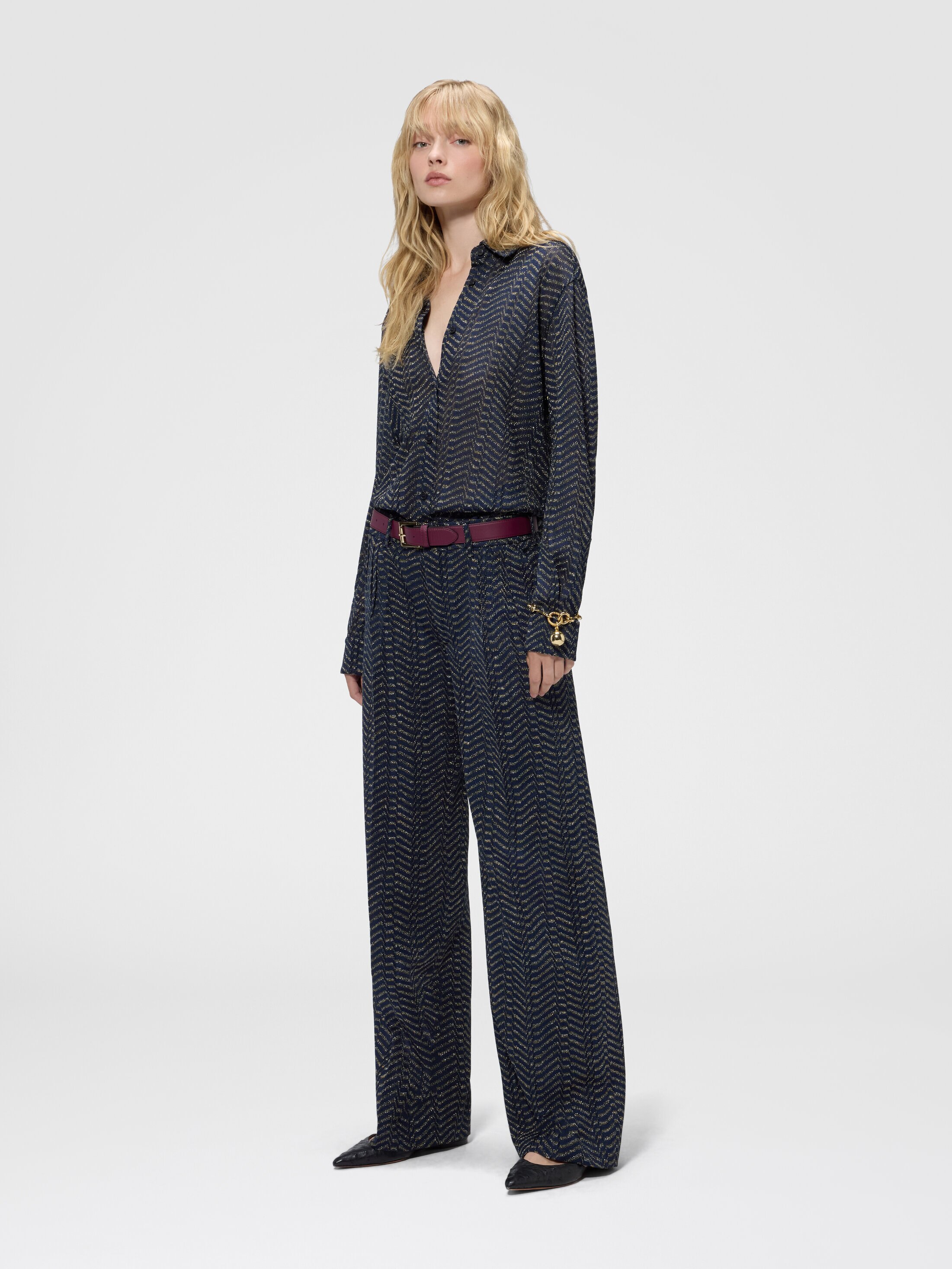 MISSONI Missoni Viscose Lamé Trousers with Greek Key Motif